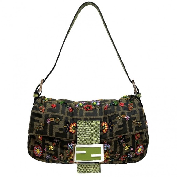 Fendi | Bags | Fendi Mamma Bucket Beads Flower Brown Tea | Poshmark